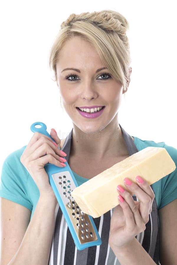 Attractive Young Woman Grating Cheese Stock Image - Image of housewife ...