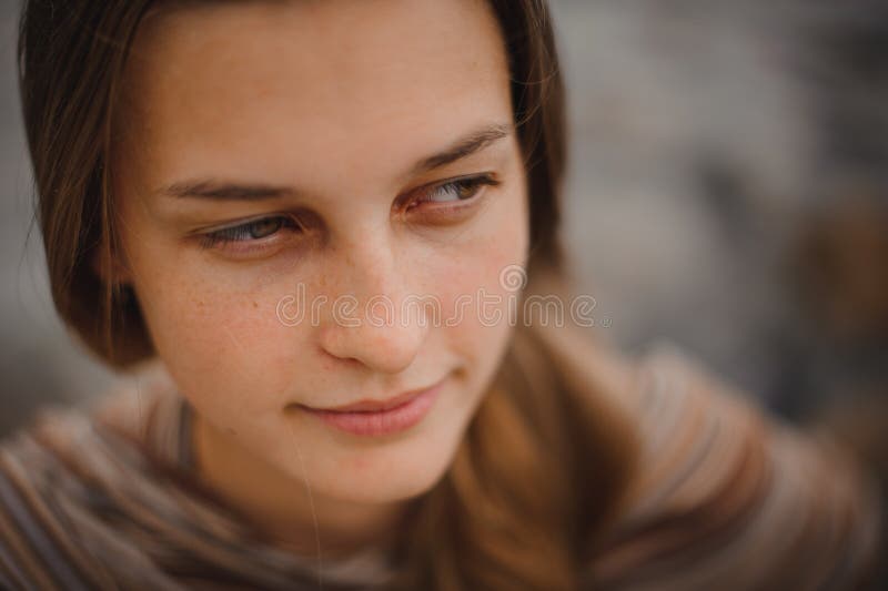 Attractive Young Woman Portrait Stock Image - Image of horizontal ...