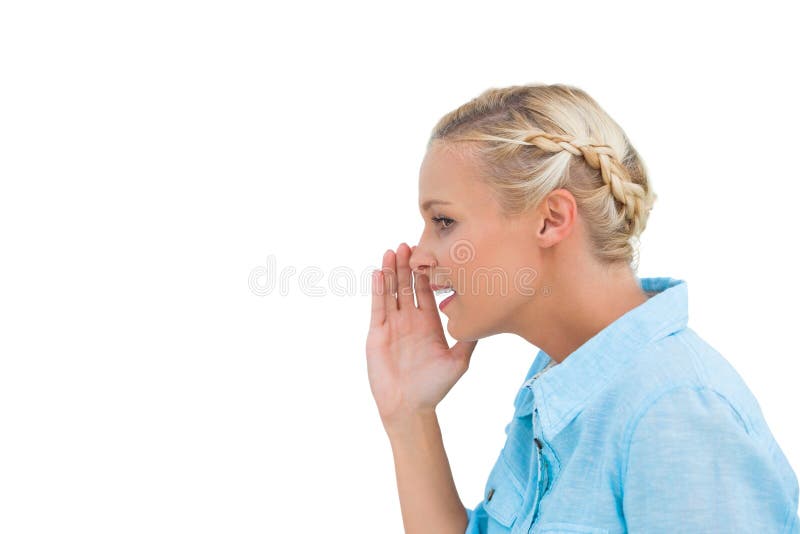 Attractive Young Woman Speaking To Someone Stock Photo - Image of ...