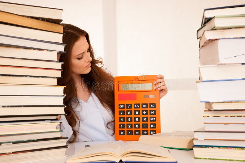 Attractive Young Woman Student Studi Math Stock Photo - Image of ...
