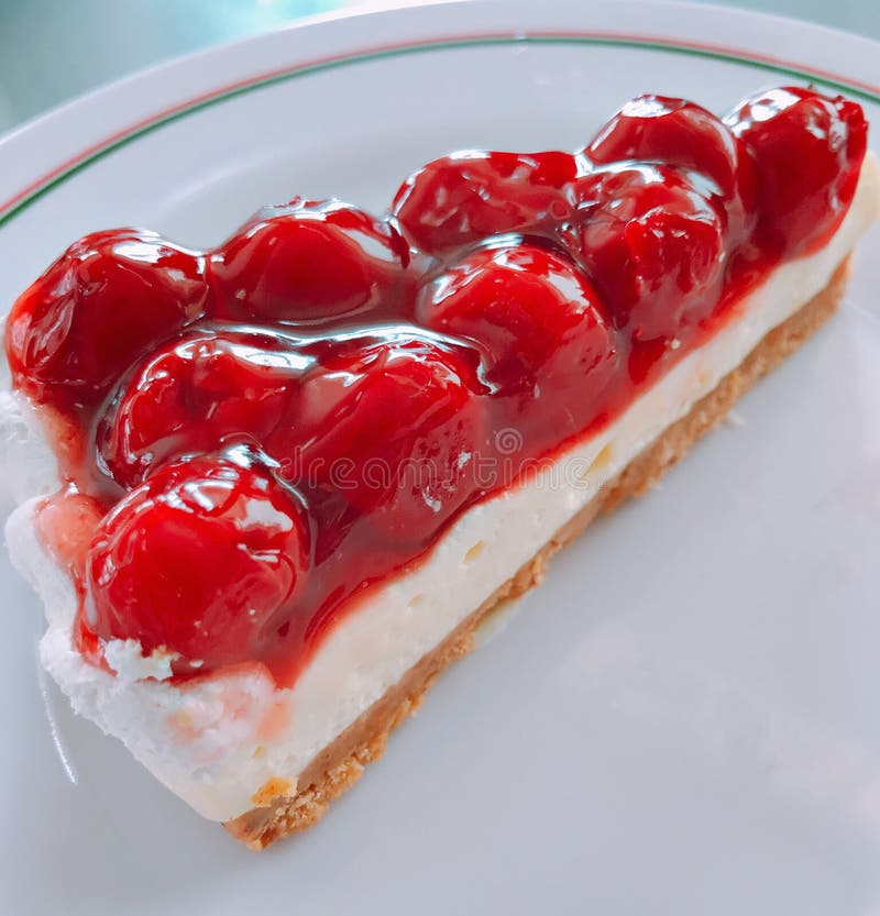 Yummy cherry cheese pie. stock image. Image of ingredient - 121995713