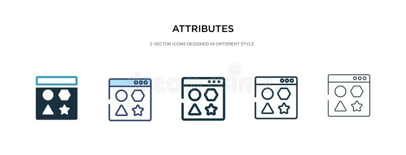 Attributes Icon in Different Style Vector Illustration. Two Colored and ...