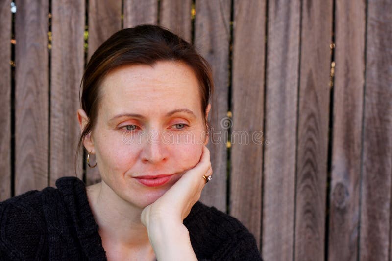 Atttractive Woman Looking Sad Stock Photo - Image of outdoor, pensive ...