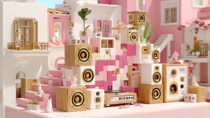 Atudio Technology Sound Concept Showing Speakers, Headphones and ...