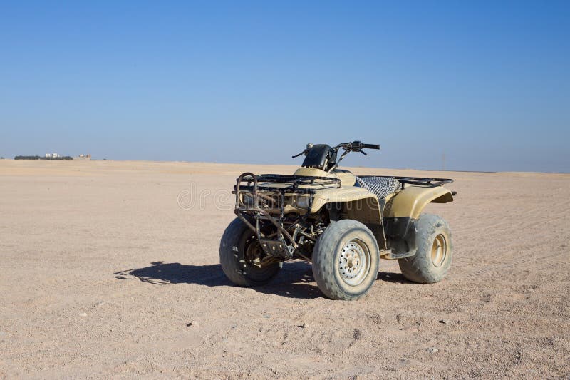 ATV for an Extreme Excursion in Arabian Desert Stock Photo - Image of ...