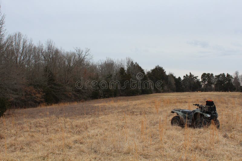 ATV stock image. Image of field, farm, fall, trees, camping - 79055681