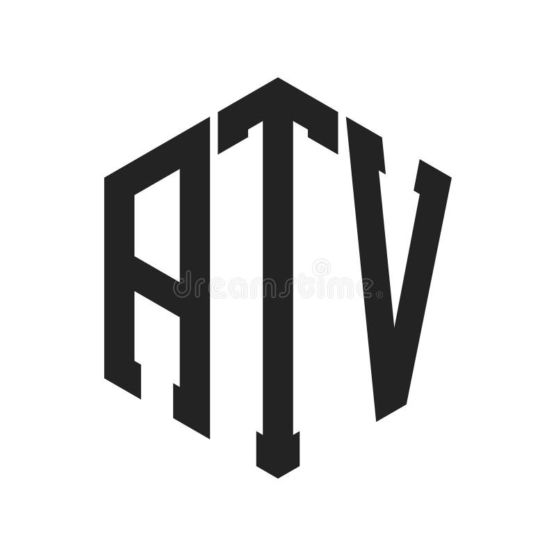 ATV Logo Design. Initial Letter ATV Monogram Logo Using Hexagon Shape ...