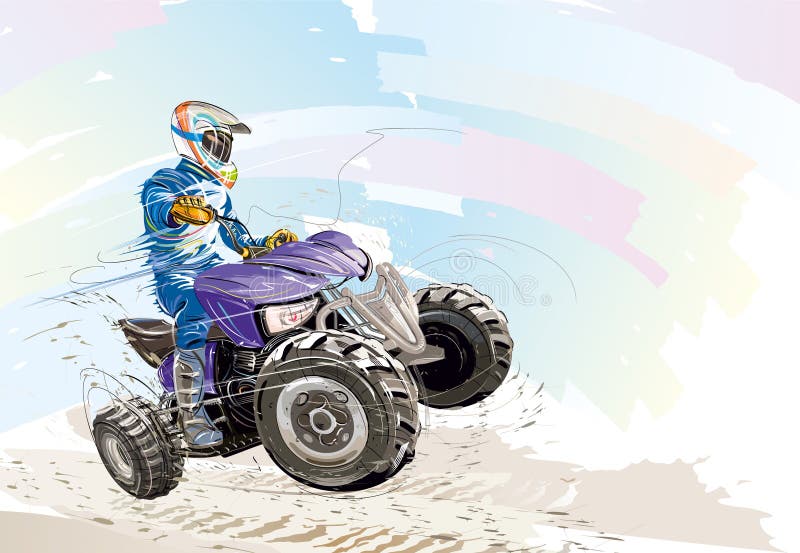ATV moto stock vector. Illustration of motor, ride, motorsport - 101252956