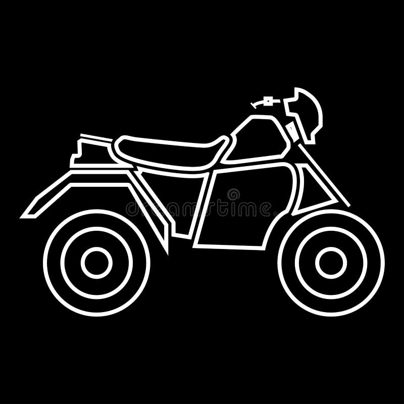 ATV Motorcycle on Four Wheels Black Icon in Circle Outline Stock Vector ...