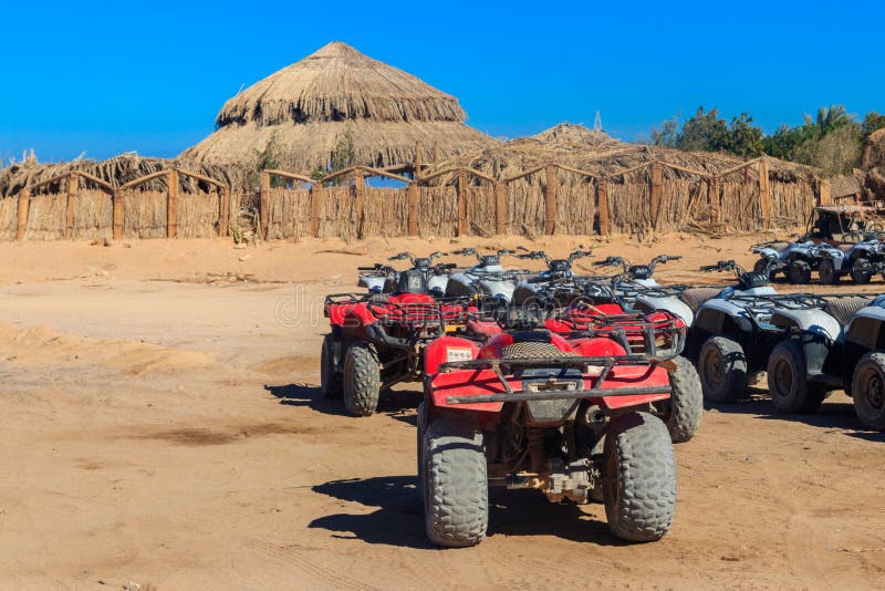 ATV Quad Bikes for Safari Trips in Arabian Desert, Egypt Stock Image ...