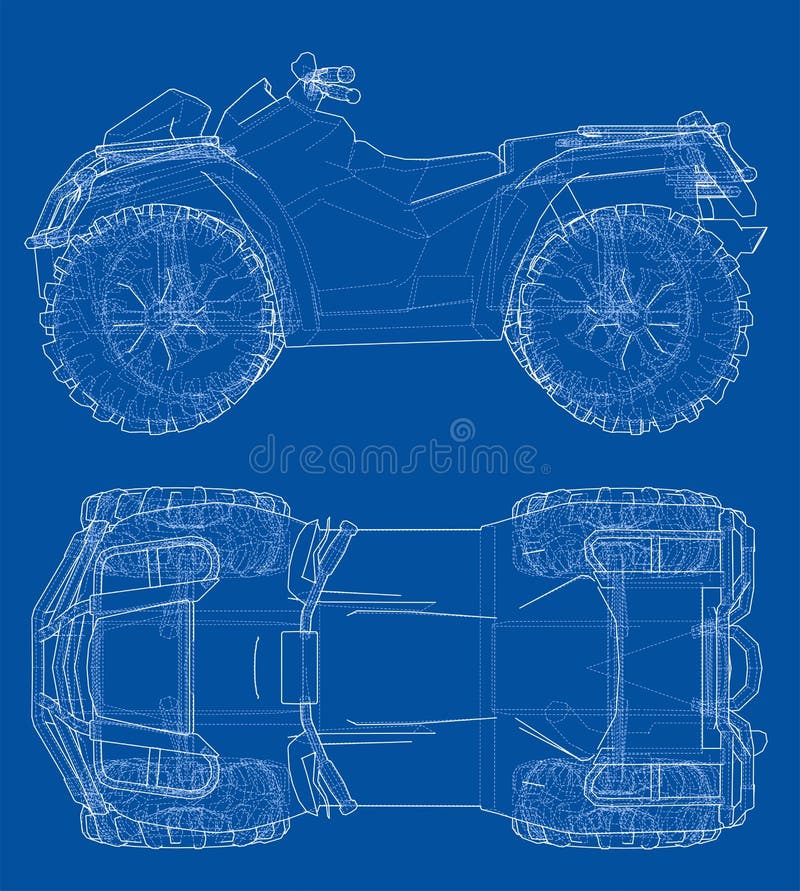 ATV Quadbike Concept Outline. Vector Stock Vector - Illustration of ...