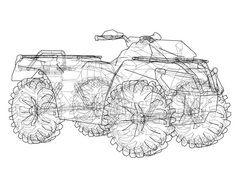 ATV Quadbike Concept Outline. Vector Stock Vector - Illustration of ...