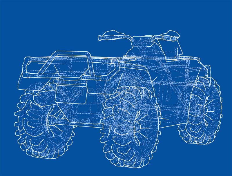 ATV Quadbike Concept Outline. Vector Stock Vector - Illustration of ...