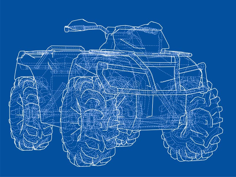 ATV Quadbike Concept Outline. Vector Stock Vector - Illustration of ...