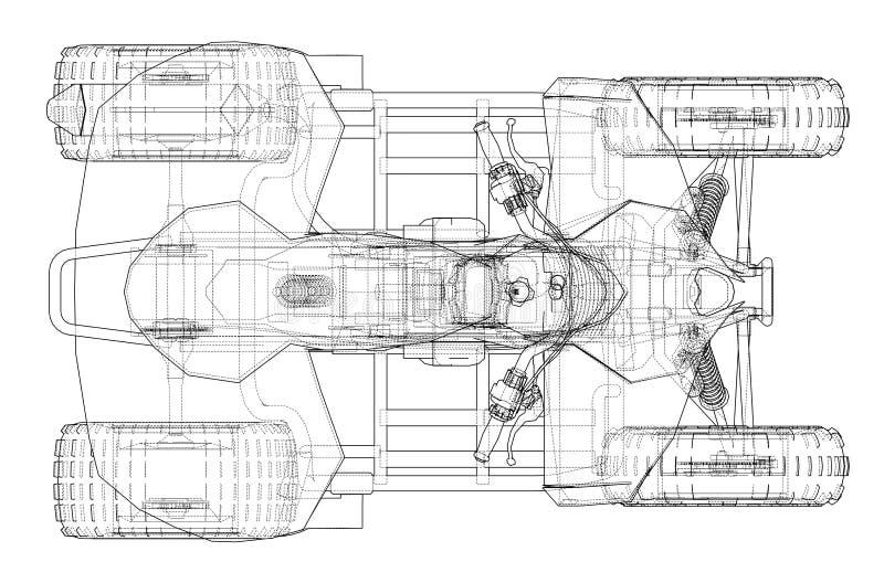 ATV Quadbike Concept Outline. Vector Stock Vector - Illustration of ...