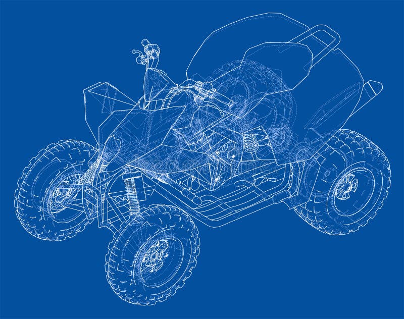 ATV Quadbike Concept Outline. Vector Stock Vector - Illustration of ...