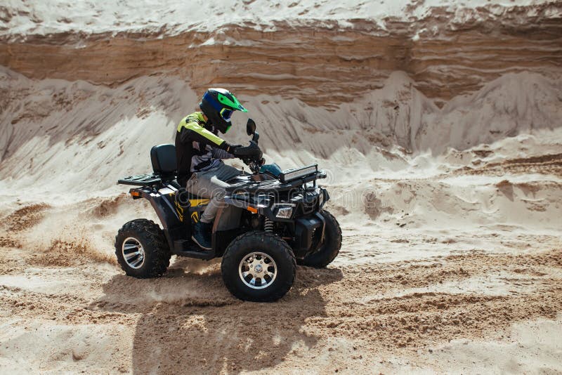 ATV Race on the Sand. Concept of Extreme and Sport Stock Photo - Image ...