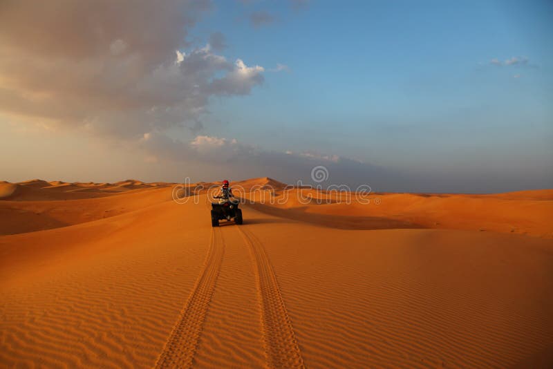 ATV Ride in the Desert stock image. Image of route, arabia - 13144787