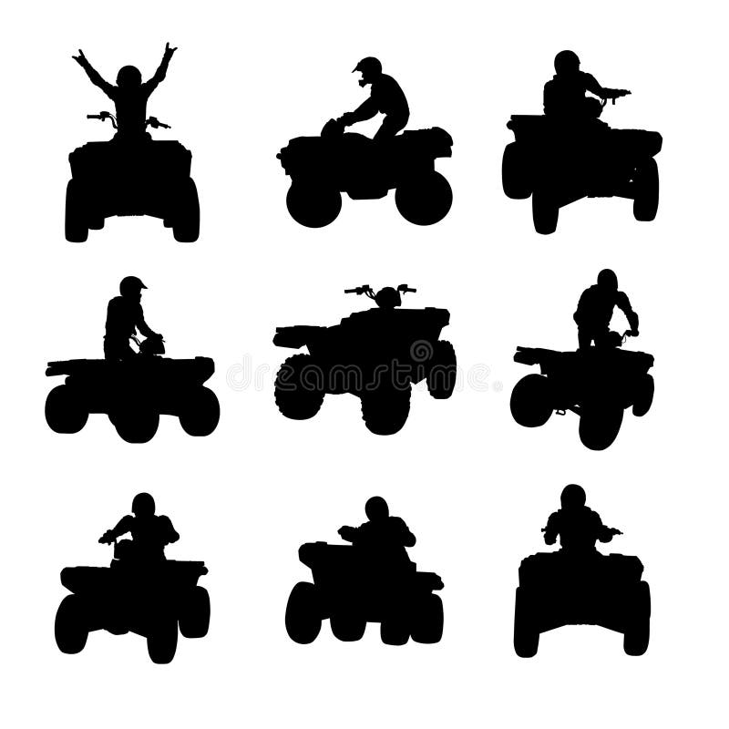 ATV silhouettes stock vector. Illustration of bike, active - 5610162