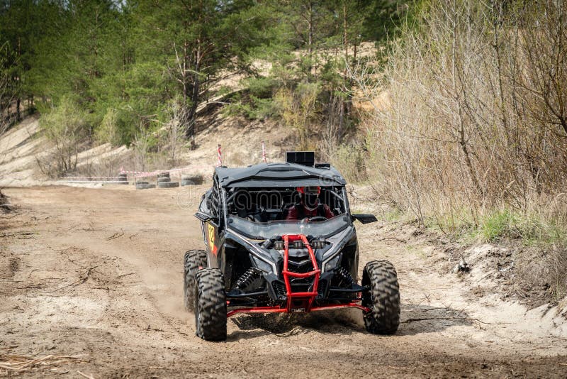 ATV, UTV Hard Driving Over the Mud Off Road Stock Image - Image of ...