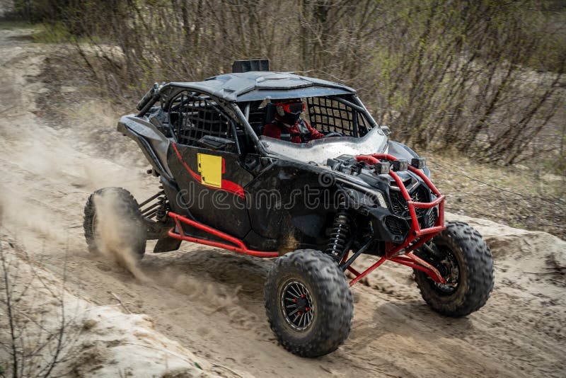ATV, UTV Hard Driving Over the Mud Off Road Stock Photo - Image of ...