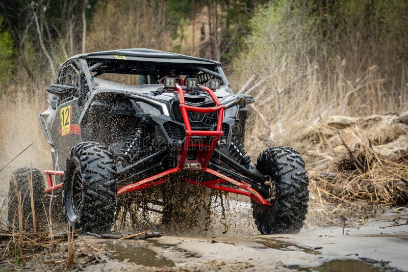 ATV/UTV/4x4 Off-road Vehicle in Muddy Water Stock Photo - Image of ...