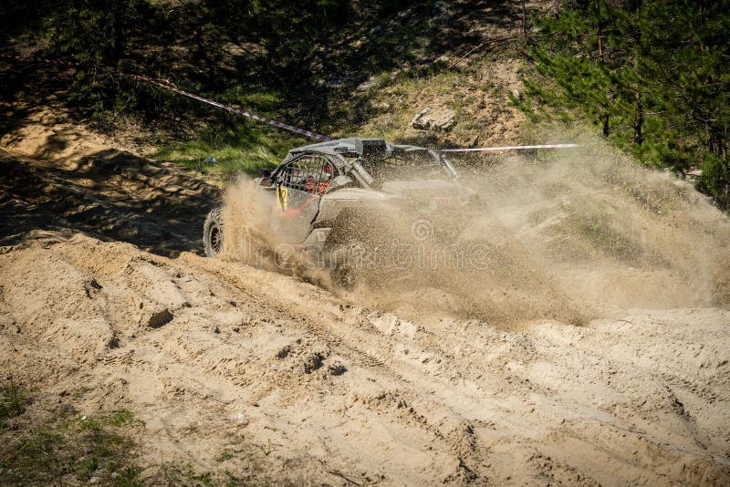 ATV and UTV Racing in Sand Track. Amateur Competitions. 4x4 Stock Image ...