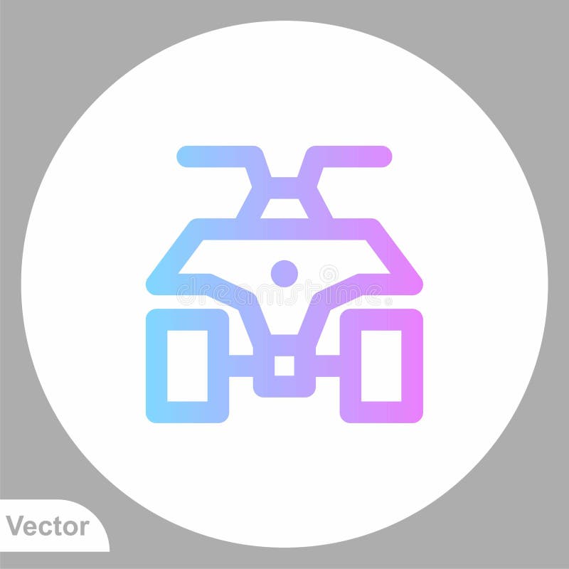 ATV Vector Icon Sign Symbol Stock Vector - Illustration of logo, four ...