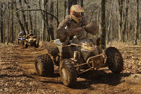 ATV woods racing 2 stock image. Image of cross, racing - 19005737