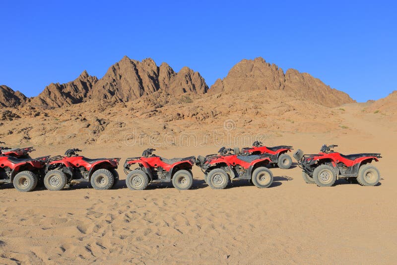 Quad Bike in the Desert in Egypt Stock Image - Image of drive, race ...