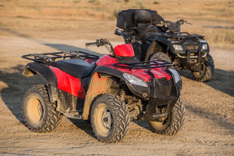 ATVs in the parking lot stock image. Image of speed - 189375281