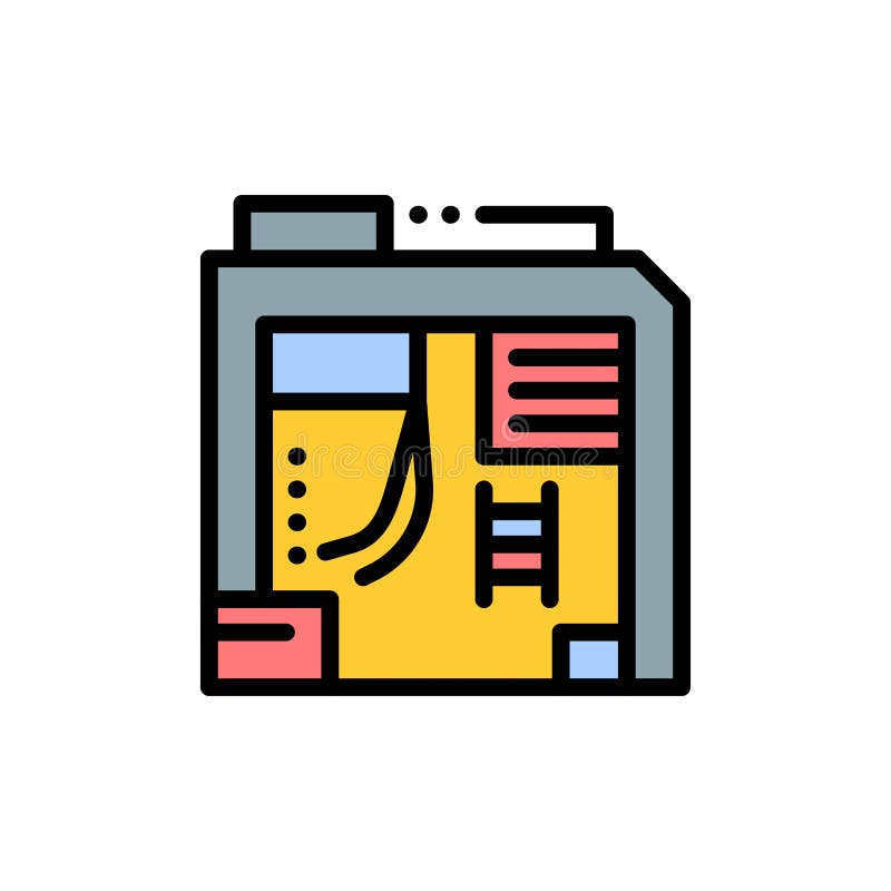 Atx, Box, Case, Computer Flat Color Icon. Vector Icon Banner Template ...