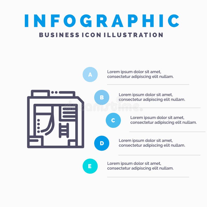 Atx, Box, Case, Computer Line Icon with 5 Steps Presentation ...