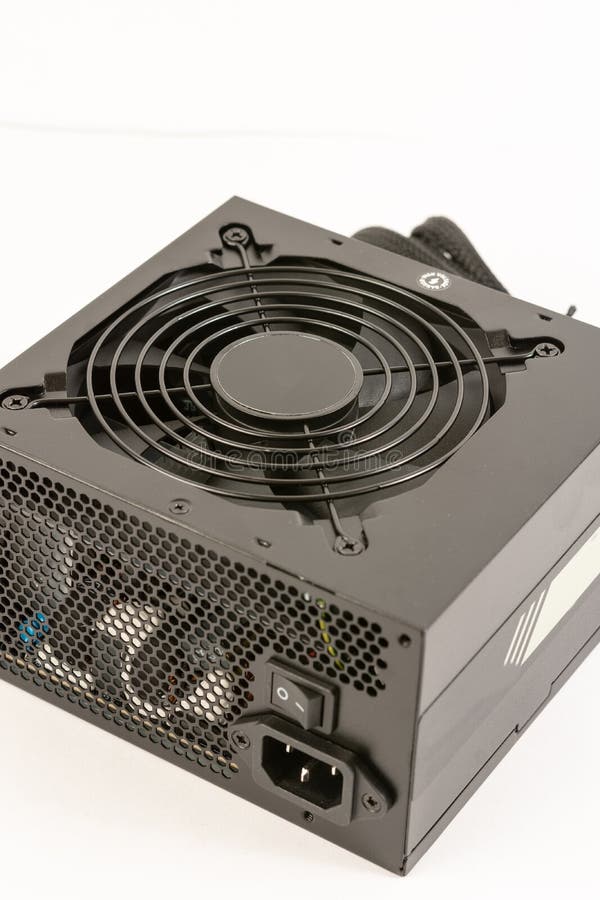 ATX Power Suply Black Model Isolated Above White Background Stock Photo ...