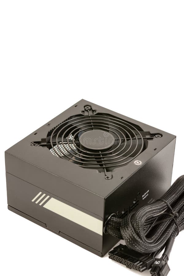 ATX Power Suply Black Model Isolated Above White Background Stock Photo ...