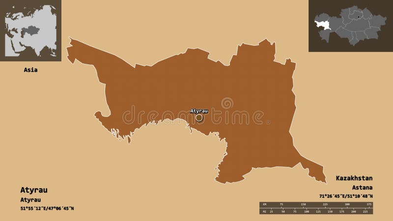 Atyrau Region Republic of Kazakhstan, Regions of Kazakhstan Map Vector ...