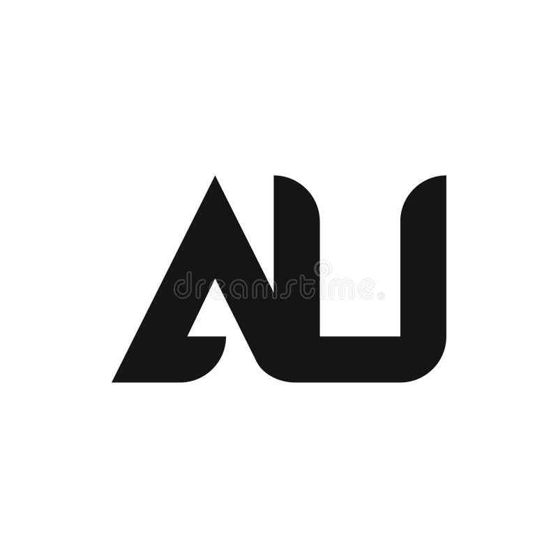 AU Letter Logo Design with Simple Style Stock Vector - Illustration of ...