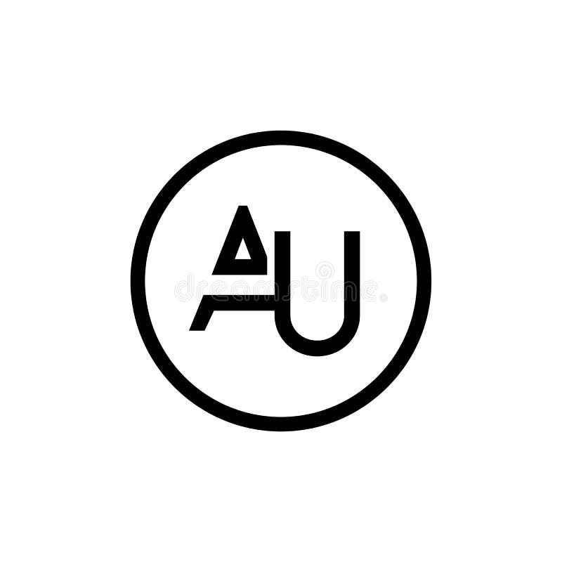 AU Logo Design Business Typography Vector Template. Creative Linked ...