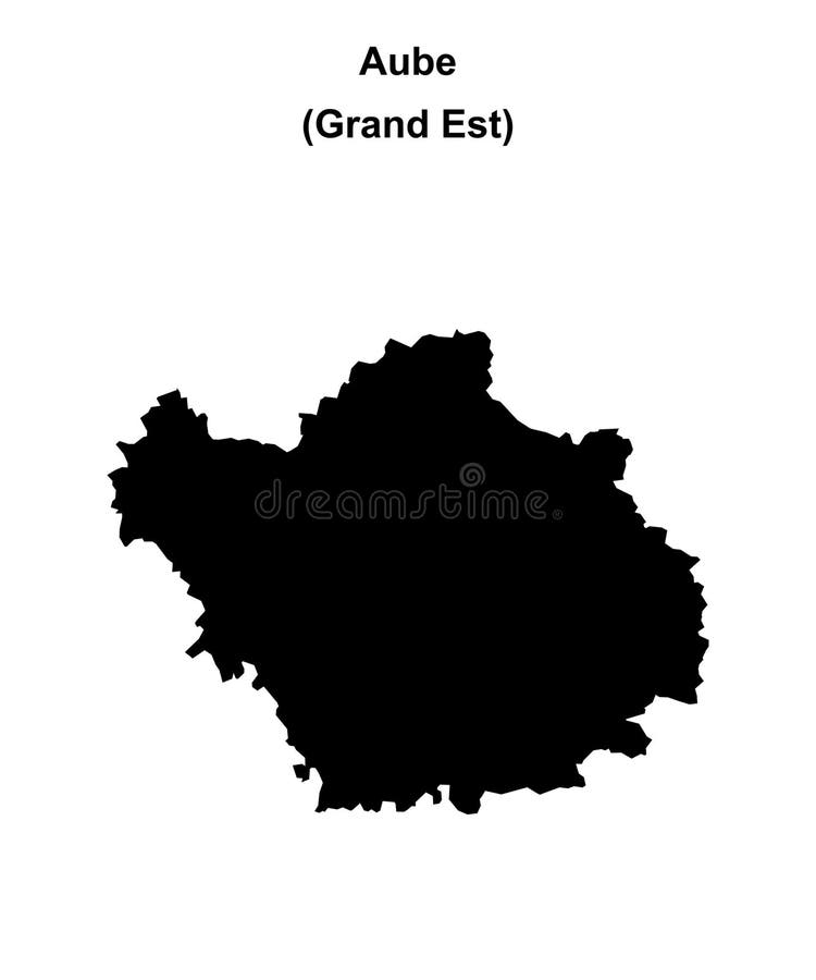 Aube outline map stock illustration. Illustration of template - 385350161