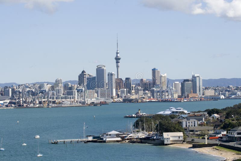 Auckland City CBD with Boats Stock Image - Image of auckland ...