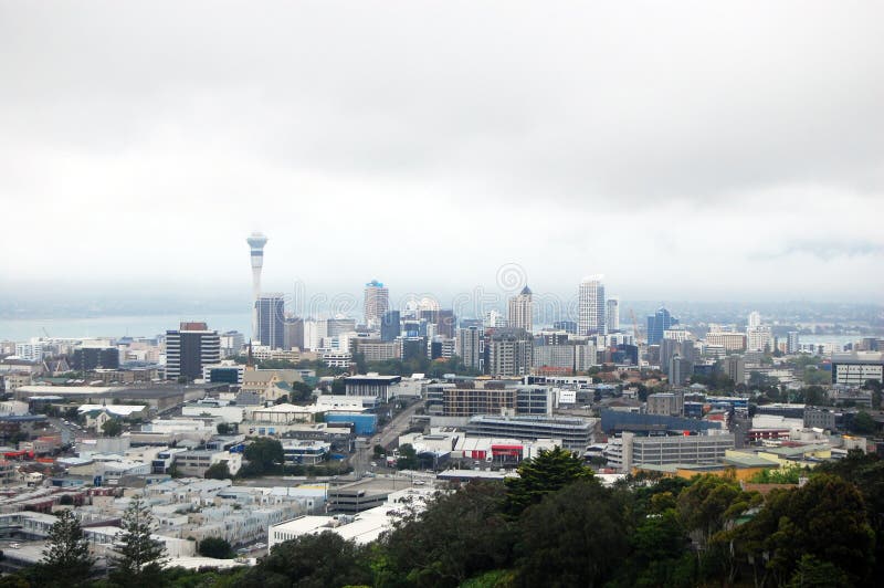 Auckland City Center View from Mount Eden Stock Photo - Image of ...