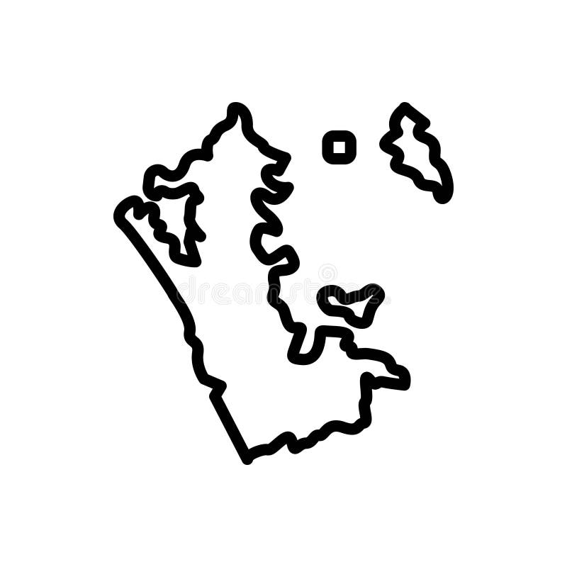 Black Line Icon for Auckland, Map and Area Stock Vector - Illustration ...