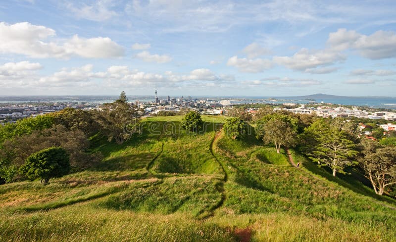 Auckland Panorama from Mount Eden, New Zealand Stock Image - Image of ...