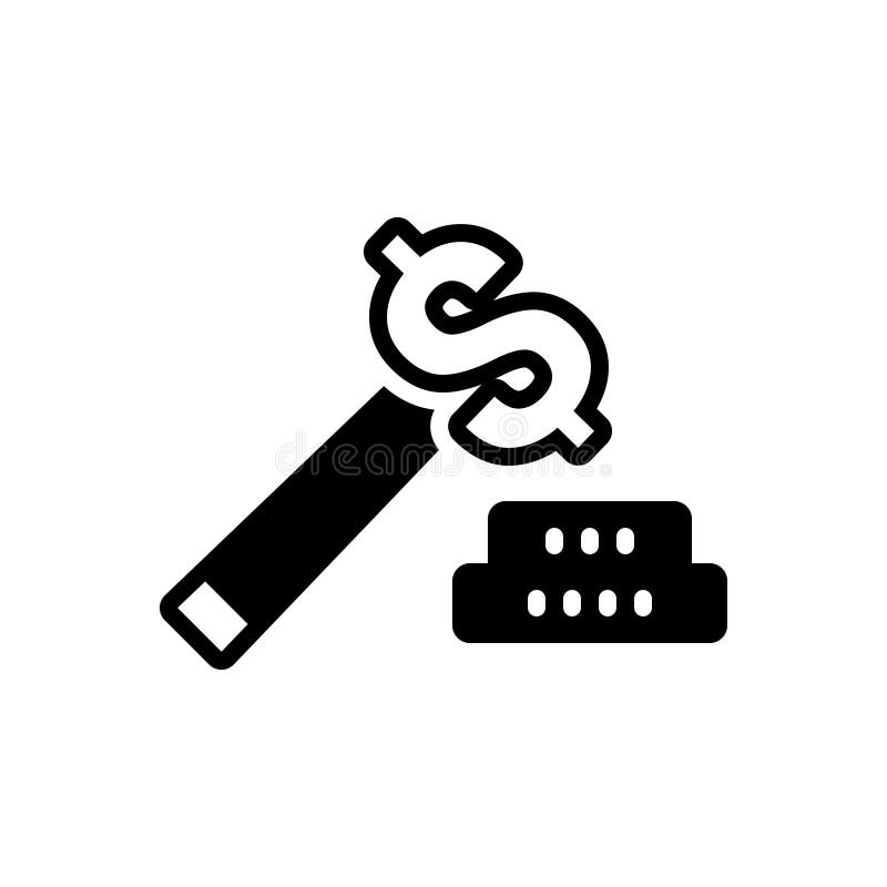 Black Solid Icon for Auction, Bidding and Online Stock Vector ...