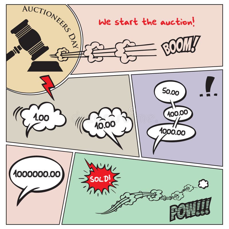 Auction for Auctioneers Day Stock Vector - Illustration of auctioneers ...