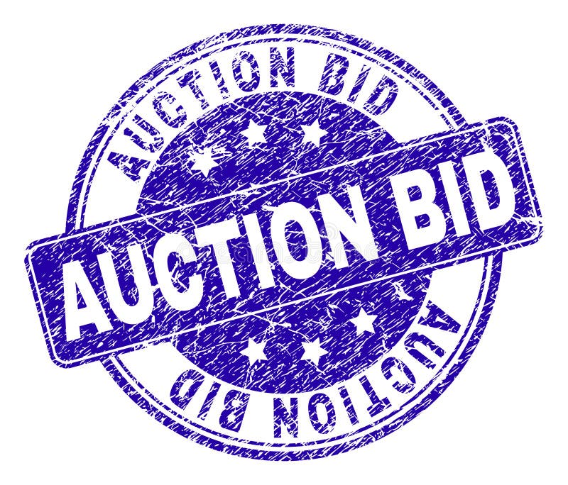 Scratched Textured AUCTION BID Stamp Seal Stock Vector - Illustration ...