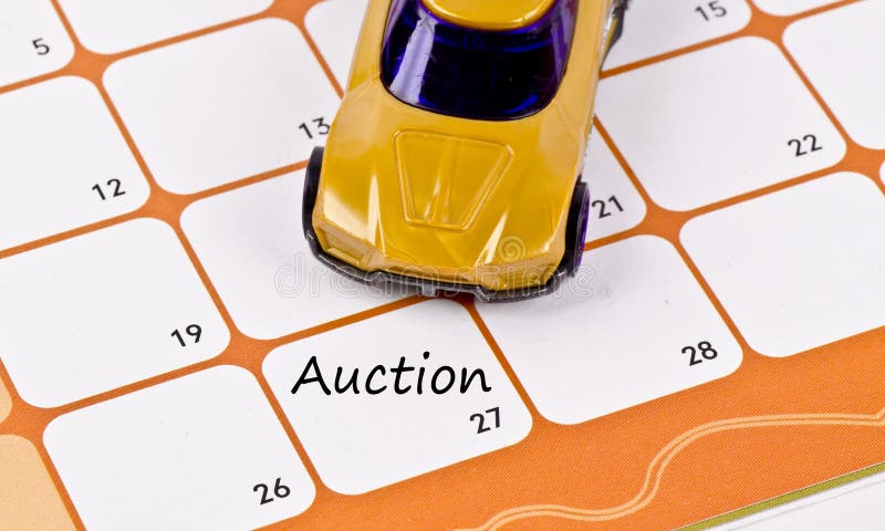 Auction Date with a Calendar and Car Stock Illustration - Illustration ...
