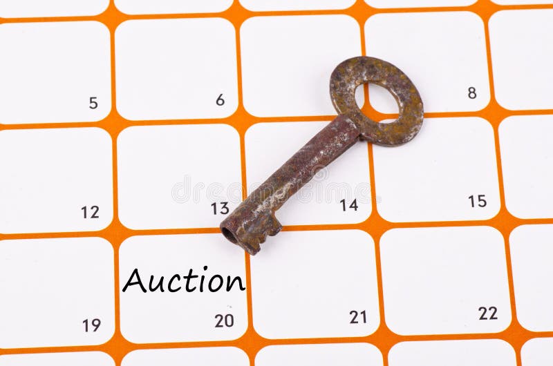 Auction date on calendar stock photo. Image of rusted - 201813562