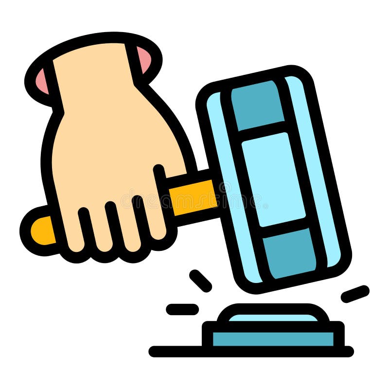Auction Gavel Icon Color Outline Vector Stock Vector - Illustration of ...