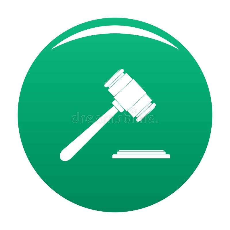 Auction Gavel Icon Vector Green Stock Vector - Illustration of logo ...